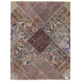 Handmade One-of-a-Kind Patchwork Wool Rug (Pakistan) - 4'11 x 6'3 - Bed ...