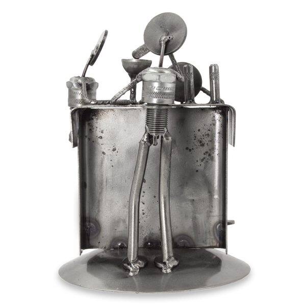 Handmade Upcycled Auto Parts Sculpture, 'Rustic Cantina' (Mexico) - Bed ...