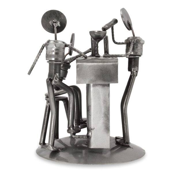 Handmade Upcycled Auto Parts Sculpture, 'Rustic Cantina' (Mexico) - Bed ...