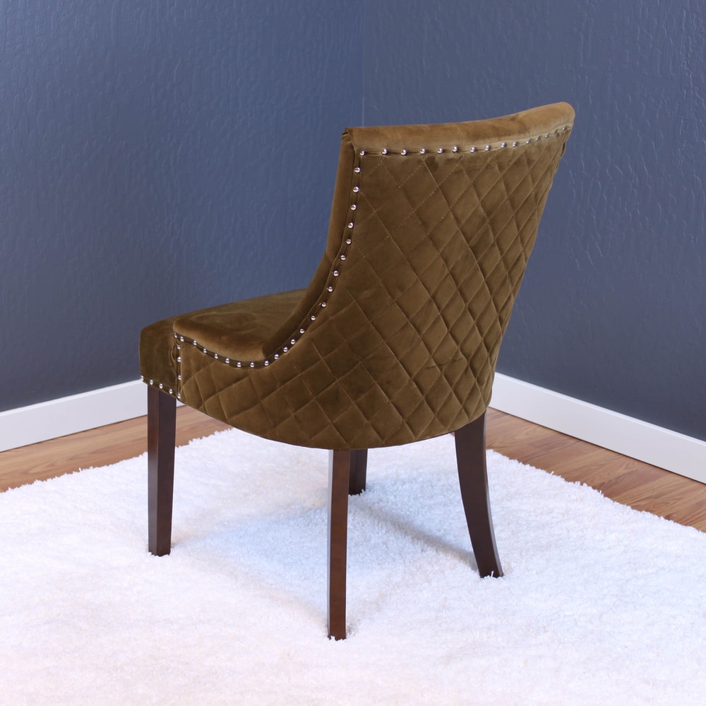 Silver Orchid Flohr Tufted Velvet Dining Chairs Set of 2