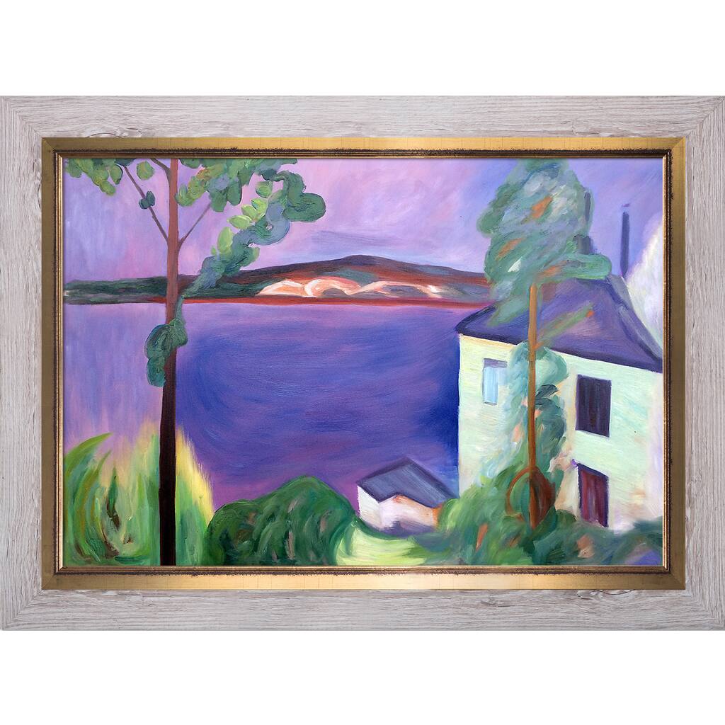 La Pastiche Edvard Munch 'From Nordstrand, 1891' Hand Painted Framed ...