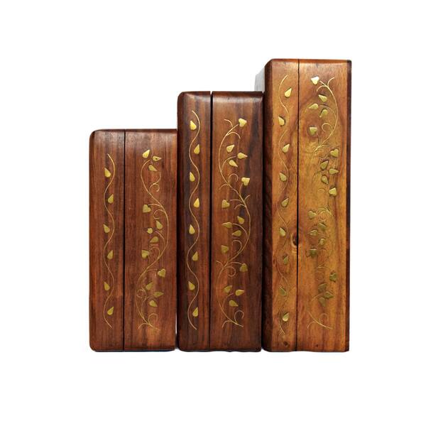 Handmade Floral Sesame Wood Box (India) - Bed Bath & Beyond - 14595072