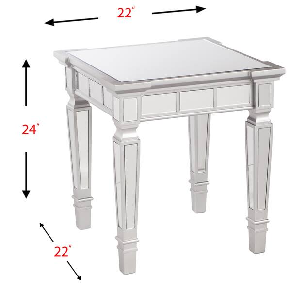SEI Furniture Olivia Glam Mirrored Square Side Table - Bed Bath ...