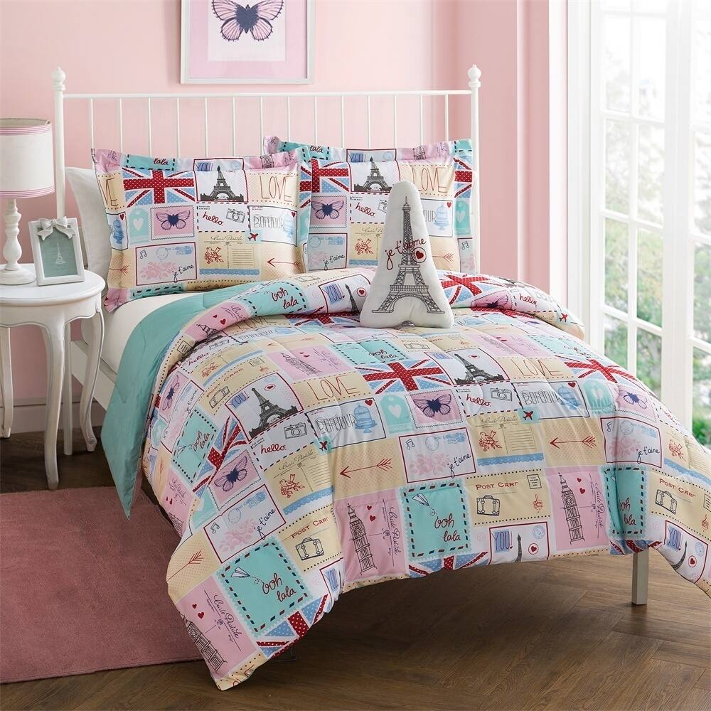 ALEX + BELLA Bonjour Patchwork Ultra Soft Reversible Comforter Set ...