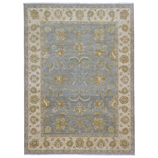 FineRugCollection Hand Made Fine Peshawar Blue Wool Oriental Rug - Bed ...