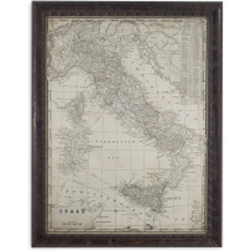 Bassett Mirror Company Framed Antique Map of Italy - Overstock - 14628350