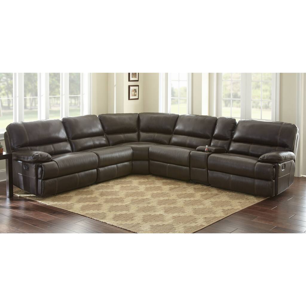 Rimini Top Grain Leather Powered Sectional Sofa by Greyson Living ...