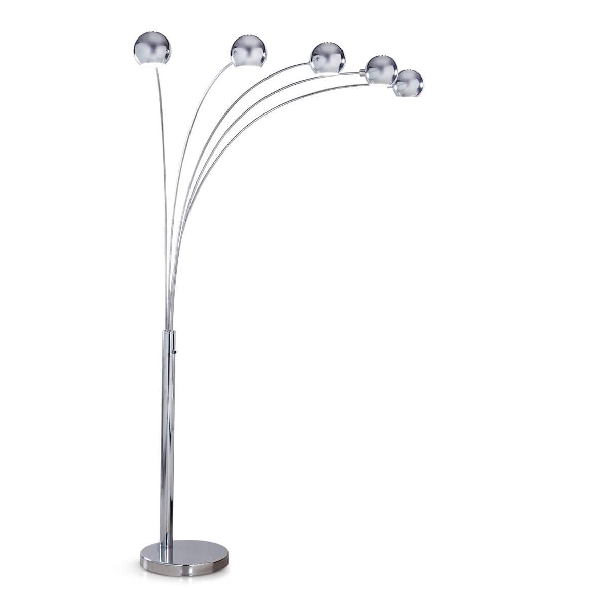 Orbs 5-light Dimmable Arch Floor Lamp with LED bulbs- Chrome - Bed Bath ...