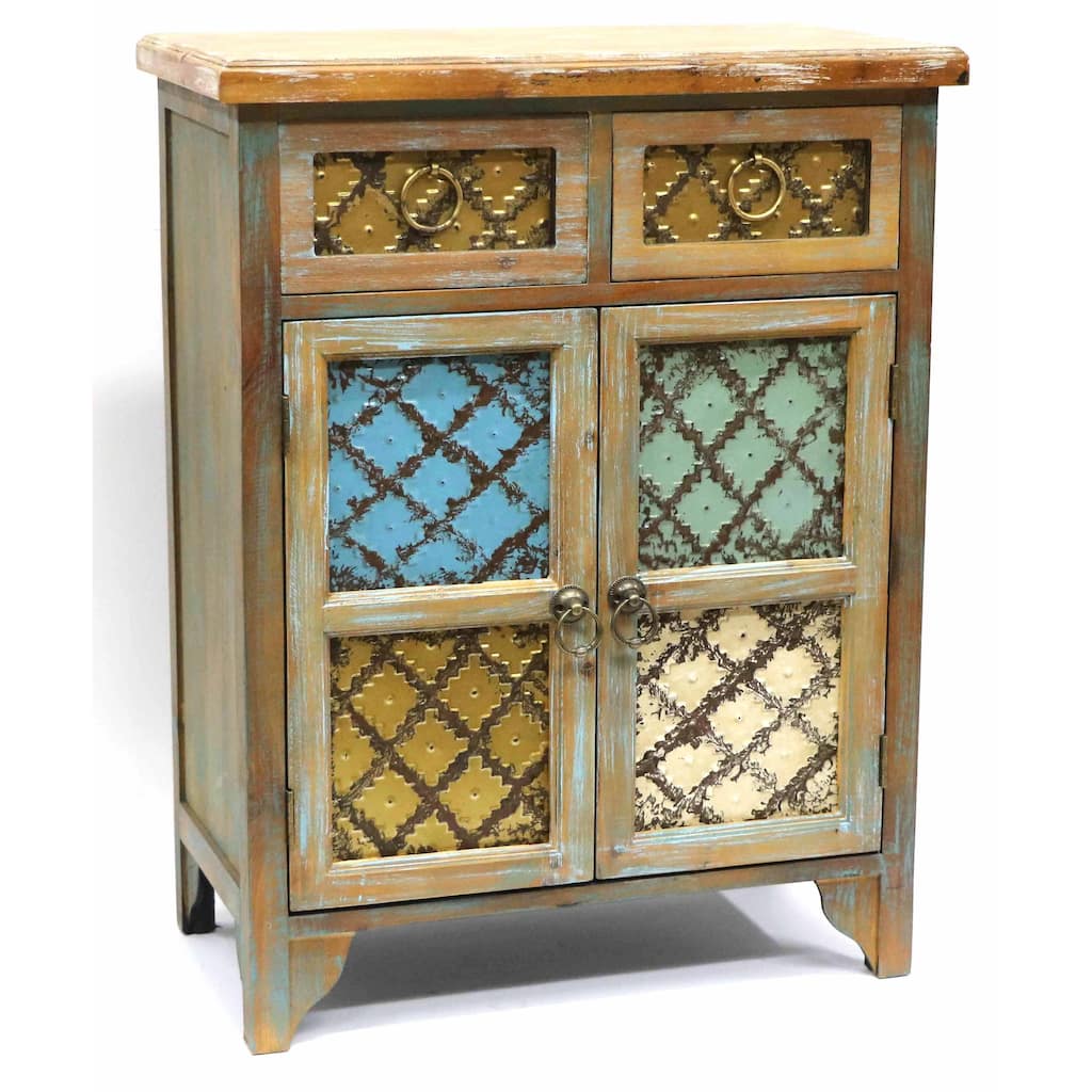 Colorful Rustic-style Storage Cabinet - Overstock - 14638906