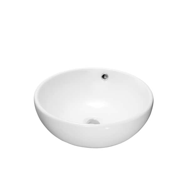 Dawn? Vessel Above-Counter Round Ceramic Art Basin with Overflow - Bed ...