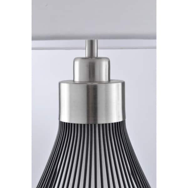 White Linen Shade and Teardrop Matte Black Base Table Lamp - Bed Bath ...