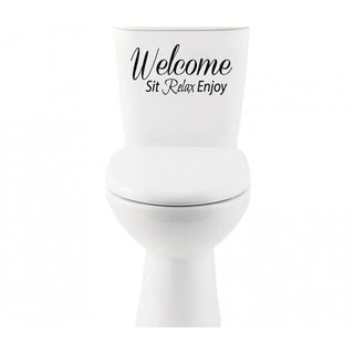 Quote Welcome Sit Relax Enjoy Toilet Rest Room Wording Vinyl Sticker ...