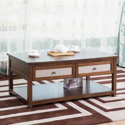 Dark Walnut Wood 42-inch Coffee Table - Overstock - 14676454