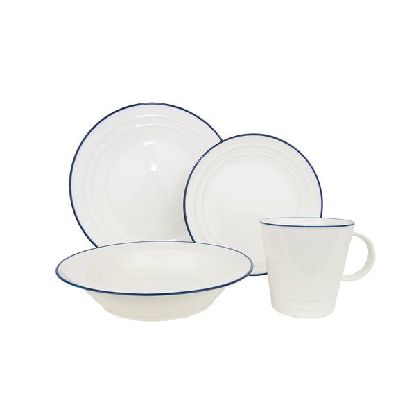 Red Vanilla Baker's Blue 16-Piece Dinnerware Set (Service for 4) - Bed ...