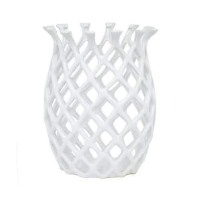Three Hands White Ceramic 10-Inch Hurricane - Overstock - 14679010