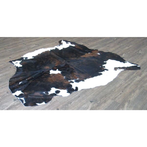 Genuine Cow Hide in Black with Brown and White - 6' x 8' - Bed Bath ...