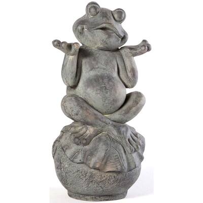 Alfresco Home Brown Fiberstone Carefree Frog Garden Statue - Overstock ...