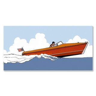 Oopsy Daisy 'Speed Boat' by Katy Yeaw Canvas Wall Art - 24 x 12 - Bed ...