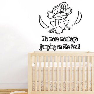 Monkey Quote No More Monkeys Jumping On The Bed Vinyl Sticker Interior ...