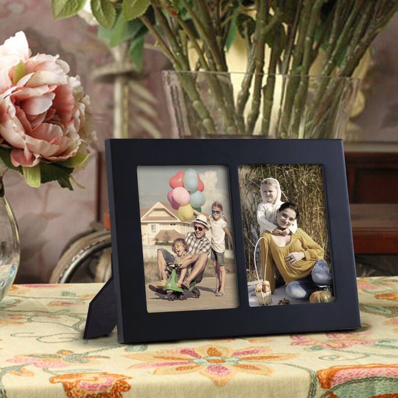 Adeco Black Wood Decorative Divided Wall-hanging Artwork Print Picture ...
