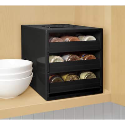 YouCopia Original 18-Bottle SpiceStack Spice Organizer - Black ...