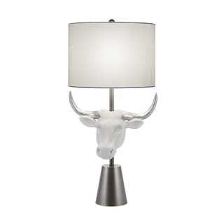 Catalina Lighting Resin, Metal and Faux Silk Amarillo Cow Head Table ...