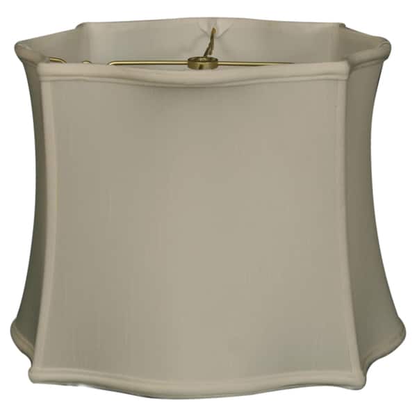 Royal Designs Scallop Top & Bottom Square Basic Lamp Shade, White, 14 x ...