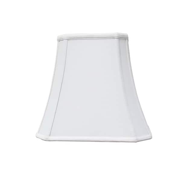 Royal Designs Rectangle Cut Corner Linen White Lamp Shade, (6 x 8) x (9 ...