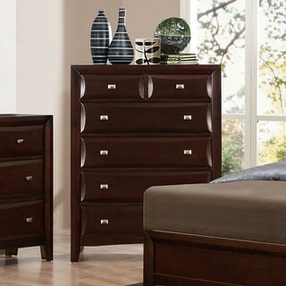 Mateo 077 Cappuccino Finish Wood 6 Drawers Chest - Bed Bath & Beyond ...