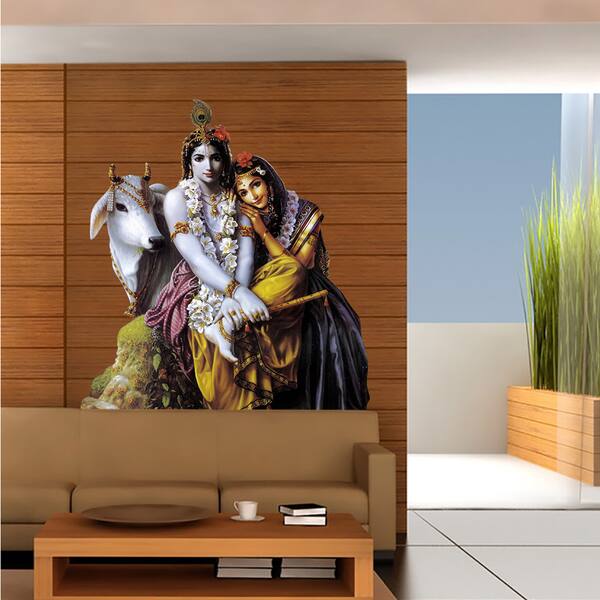 Full Color Krishna India Hinduism Vishnu Full Color Wall Decal Sticker ...