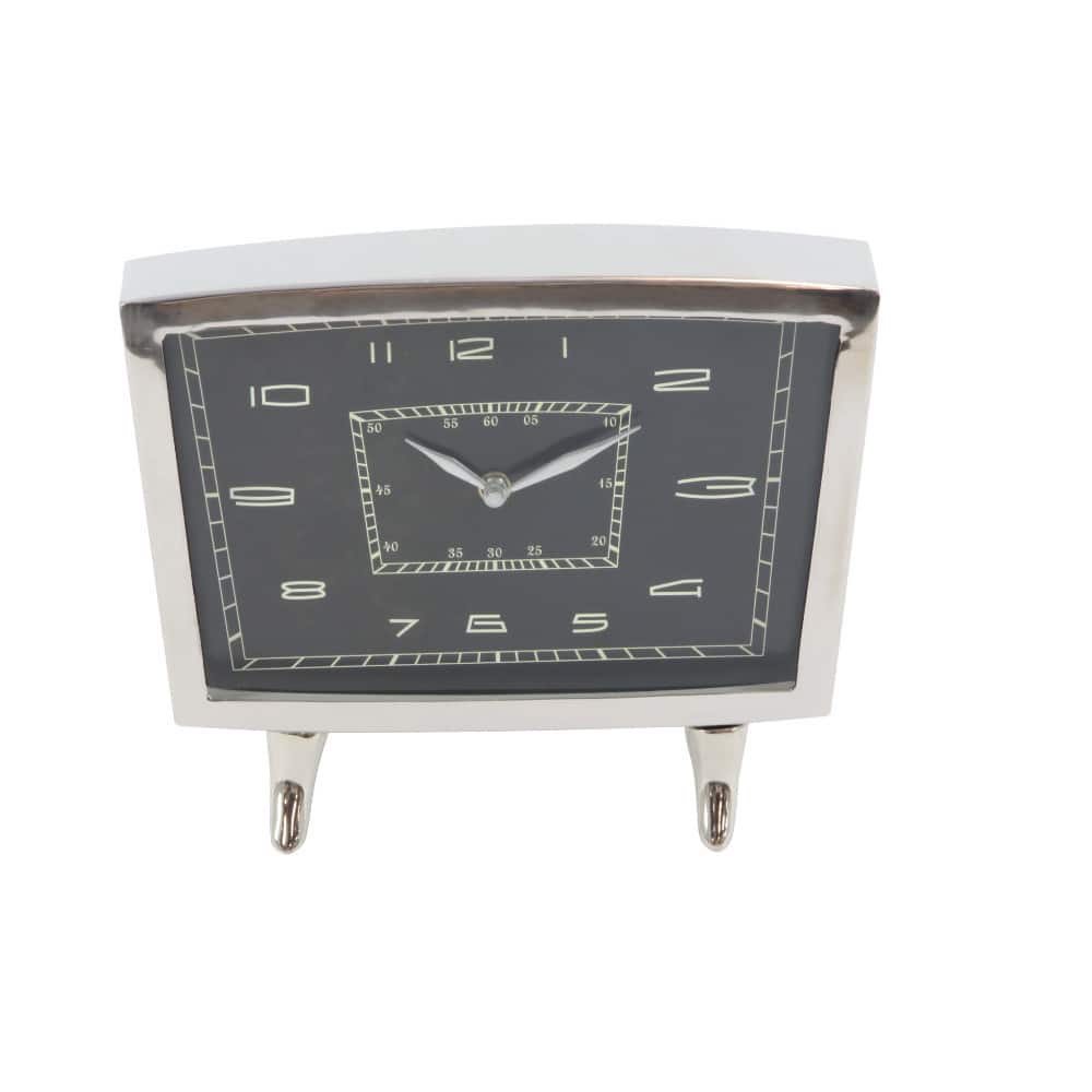Sturdy Built Stainless Steel Table Clock - Black/Grey - Overstock ...