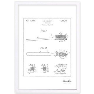 Oliver Gal'Toothbrush 1938, Silver Metallic' Framed Art - Bed Bath ...