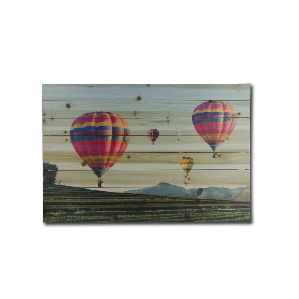 Hot Air Balloons Print on Wood - Overstock - 14989224