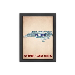 NC Map - Framed Print Wall Art - Bed Bath & Beyond - 15008827