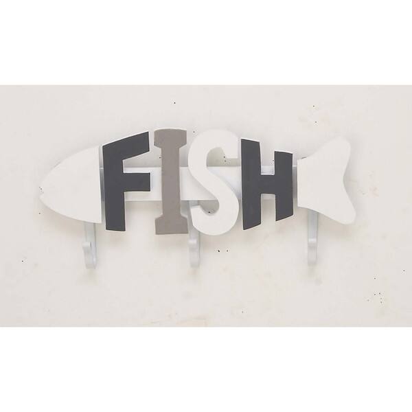 Benzara 'Fish' Wood and Metal Wall Hook - Bed Bath & Beyond - 15051017