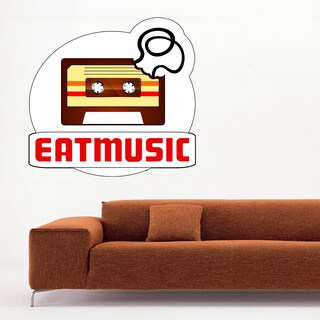 Full Color Retro Music Full Color Wall Decal Sticker Sticker Decal size ...