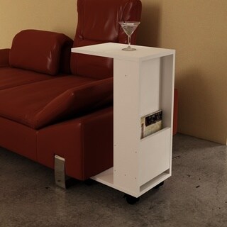 Shell Modern Minimalist Wood 12-inch x 29-inch x 17-inch Side Table ...