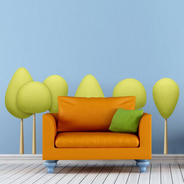 Full Color Small Trees Relax Beauty Full Color Wall Decal Sticker ...