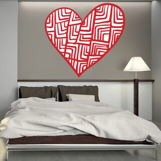Full Color Love Heart Bedroom Decal Red Heart Full Color Wall Decal ...