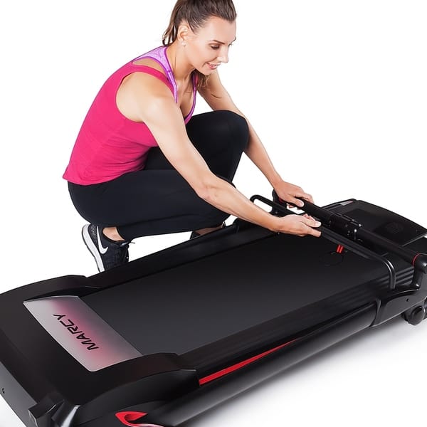 Marcy Easy Folding Motorized Treadmill / Pre Assembled Electric Running ...