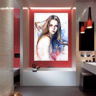 Full Color Girl Portrait Modern Art Full Color Wall Decal Sticker ...