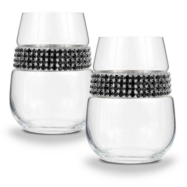 Shimmering Wines by Stemware Designs Stemless Wine Glasses in "Raven ...
