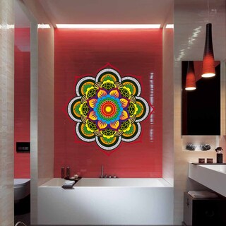Full Color Mandala Color Ornament Yoga Studio Full Color Wall Decal ...