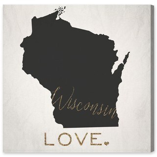 Oliver Gal 'Wisconsin Love' Maps and Flags Wall Art Canvas Print ...