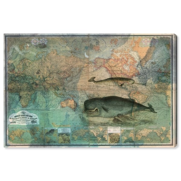 Oliver Gal 'The World Map 1870' Maps and Flags Wall Art Canvas Print ...