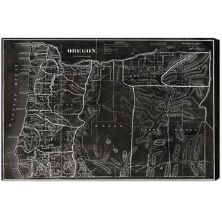 Oliver Gal 'Map of Oregon 1866' Maps and Flags Wall Art Canvas Print ...
