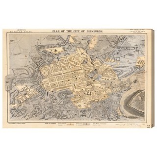 Oliver Gal 'Edinburgh 1883 Map' Maps and Flags Wall Art Canvas Print ...
