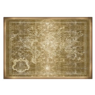 Oliver Gal 'World Map 1778 Inverted Gold Metallic'Metallic Art - Bed ...