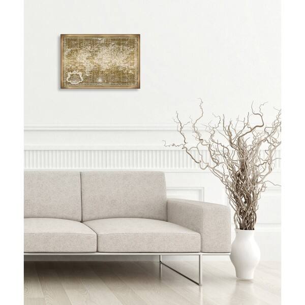 Hatcher and Ethan 'World Map Gold'Metallic Art - Bed Bath & Beyond ...