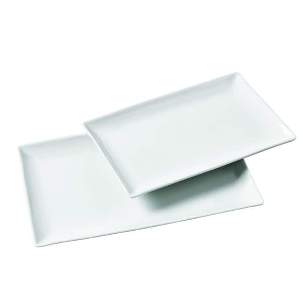 2pc Rectangular Porcelain Serving Tray Set (As Is Item) - Bed Bath ...